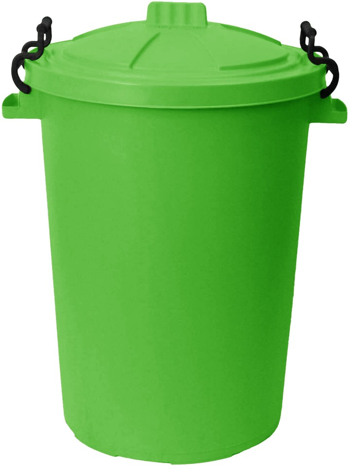 [Set of 2] 50L Dustbin With Clip Lock Lid Heavy Duty Rubbish Refuse Bin ...