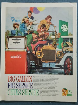 1964 Cities Service gas gasoline pump old classic car vintage ad | eBay
