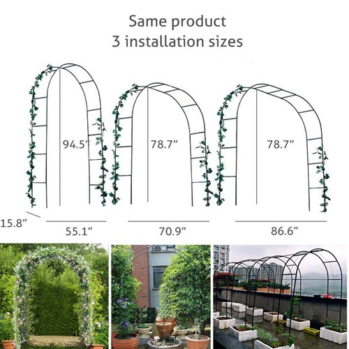 Garden Arch Climbing Plant Rack Flower Arbour Pergola Trellis Archway ...