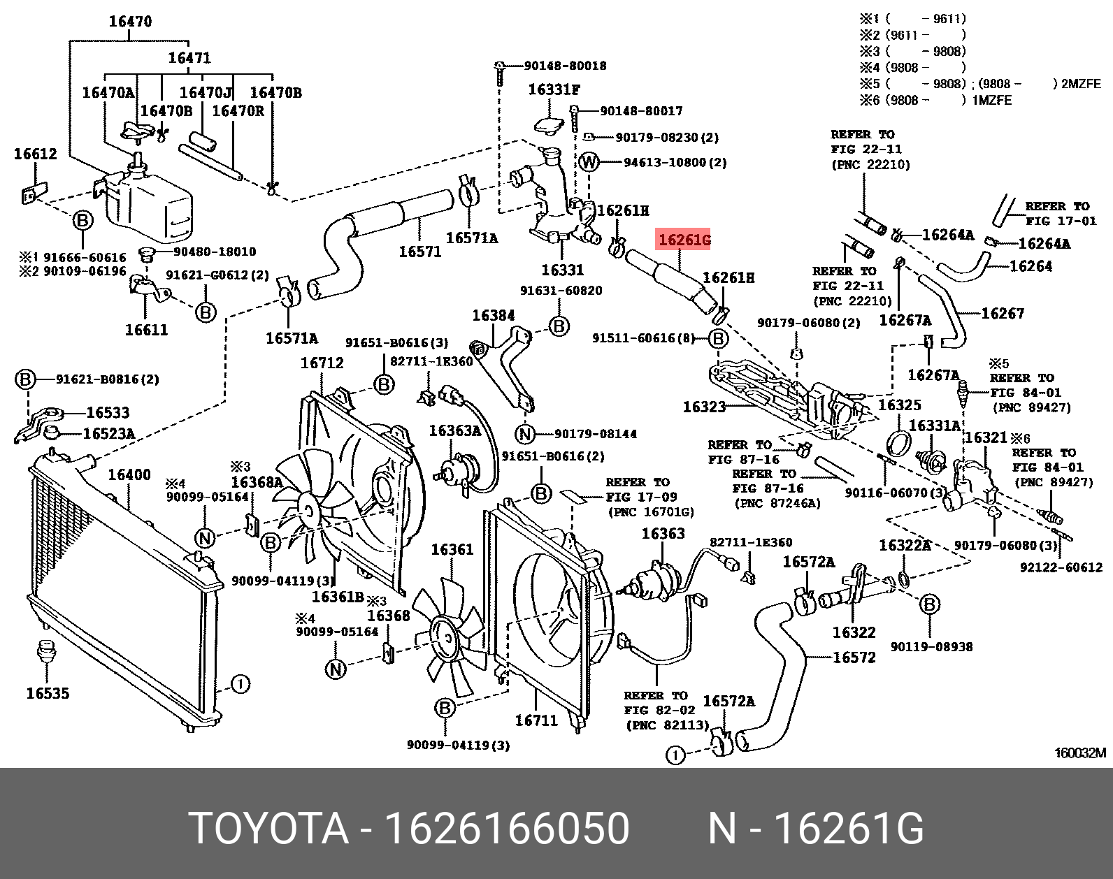 Genuine OE coolant hose, 1626166050 for TOYOTA 16261-66050 | eBay.de