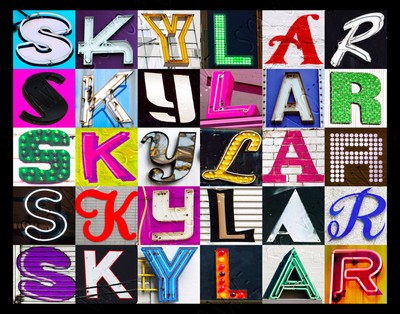 SKYLAR Name Poster featuring photos of actual sign letters | eBay