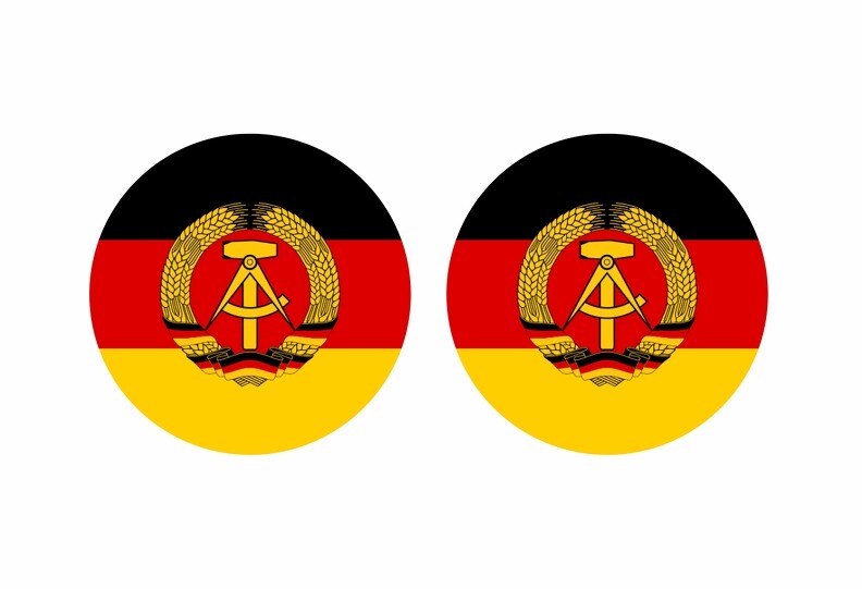 2x sticker flag decal round circle roundel germany deutsch german rda ...