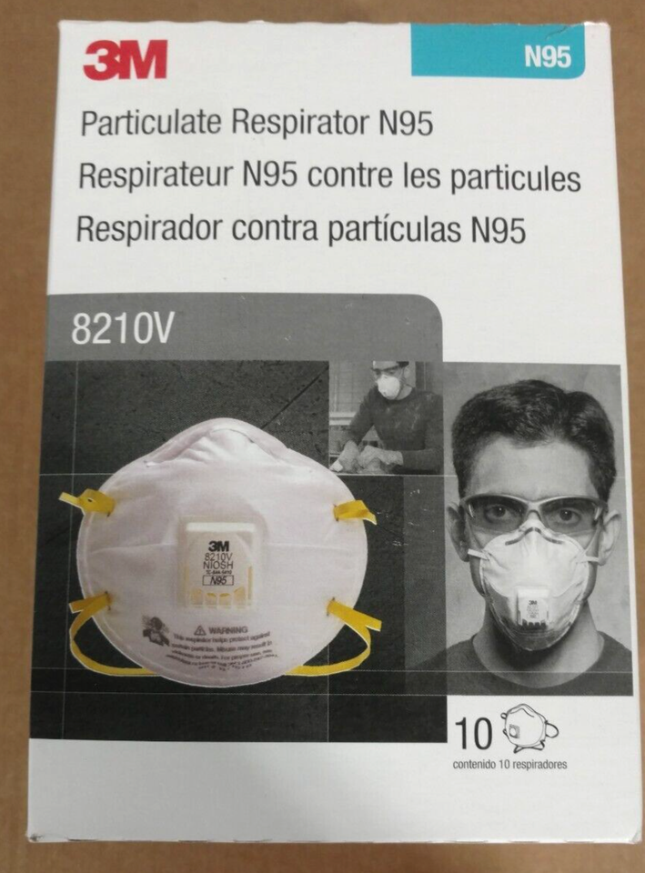 3M 8210V N95 Particulate Respirator Protection Masks W/ Exhalation ...