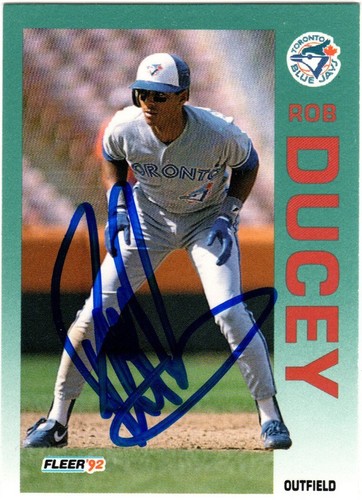 Rob Ducey Autograph 1992 Fleer Auto Card BLUE JAYS | eBay