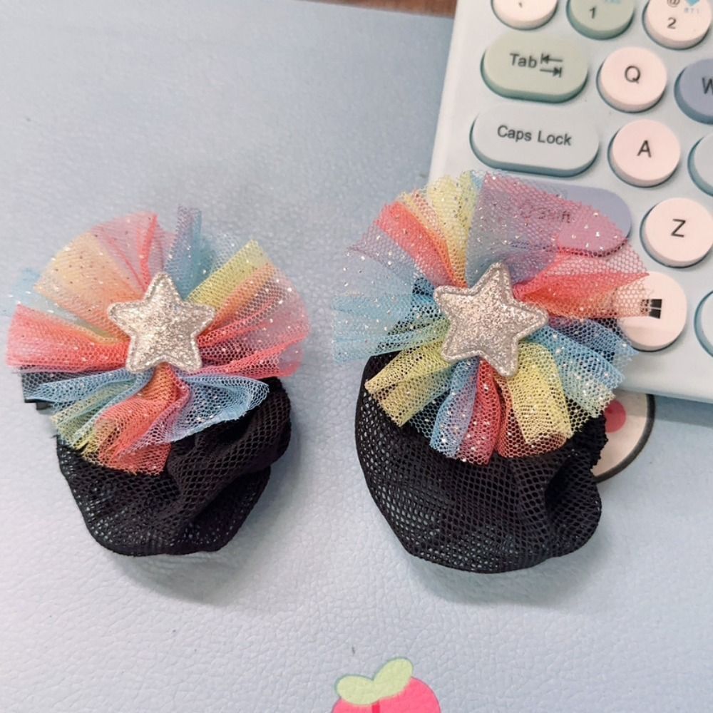 Mesh Snood Spring Clip Princess Star Hair Nets Kids Headwear Dance | eBay