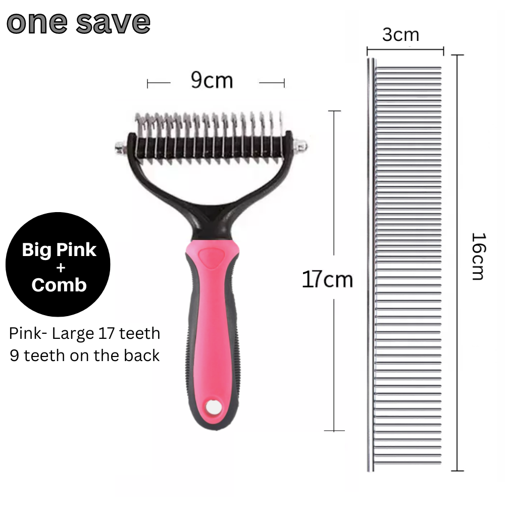 Professional Pet Dog Cat Dematting Undercoat Fur Grooming Comb Rake ...