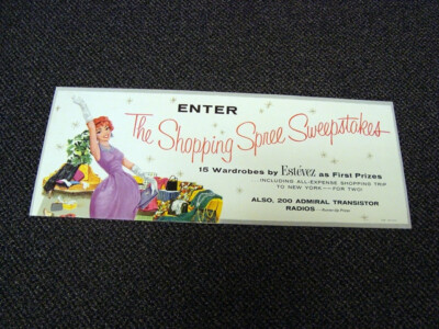 Circa 1960s Estevez Shopping Spree Sweepstakes Sign | eBay