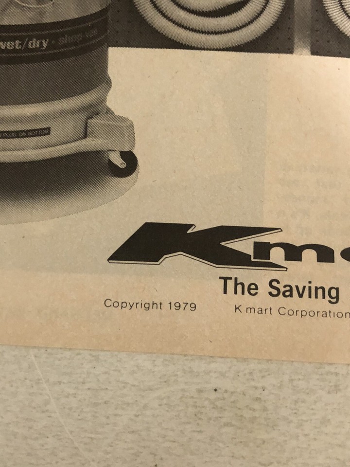 Kmart Shop Vac Print Ad Advertisement Vintage 1979 K-mart pa5 | eBay