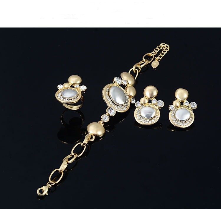 2 Tone Gold Plated Avant-Garde Jewelry Set with Clear CZ | eBay