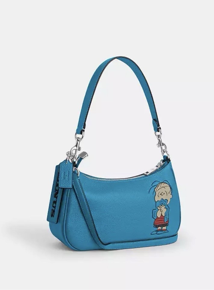 Peanuts x Coach Outlet Teri Shoulder Bag Linus CBM31 SVY3N Parrot Blue ...