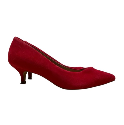 Vionic Red Suede Josie Orthotic Kitten Heel Pointed Toe Pumps Size 5 | eBay