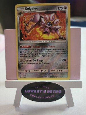 Solgaleo REVERSE HOLO RARE 142/236 Sun & Moon Cosmic Eclipse Pokemon ...