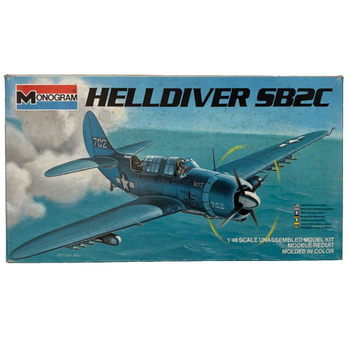 VTG Monogram Helldiver SB2C 1/48 scale Open Model Kit #6831 + BONUS ...
