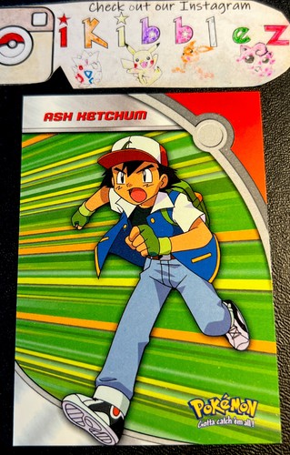 Ash Ketchum HV1 NM Non Holo Topps Blue Logo Heroes & Villains Pokemon ...