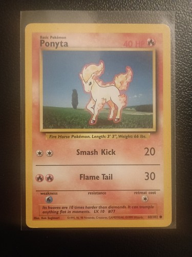 Ponyta 60/102 | Base Set (Shadowless) | WOTC Pokemon TCG CCG 1998/99 ...