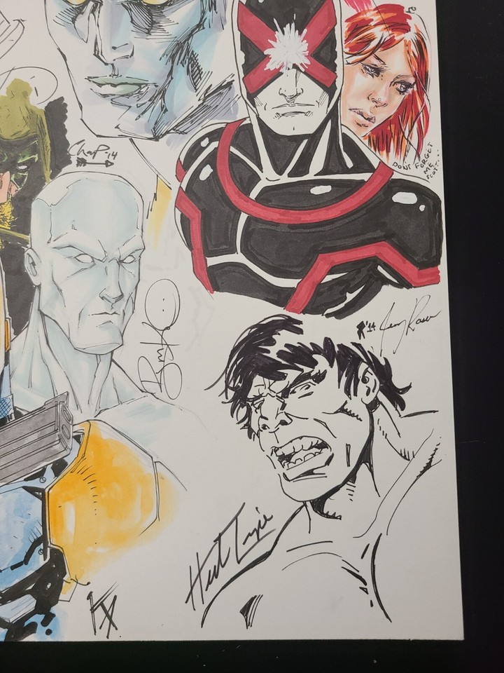 ORIGINAL ART JAM PAGE MULTI SKETCH 11 X 17 HERB TRIMPE BOB LAYTON MOORE ...