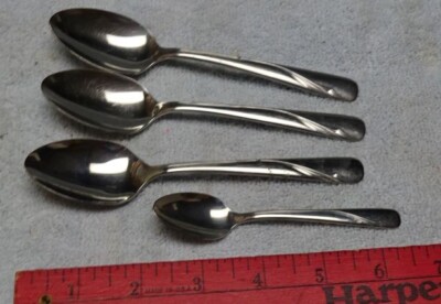 * Stainless by Oneida - LTD - OCEANIC pattern - Lot of FOUR (4) spoons ...