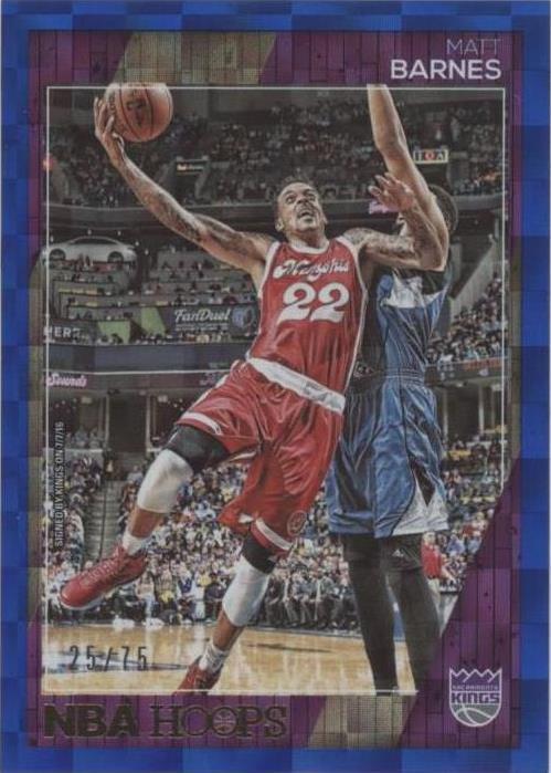 2016-17 Panini NBA Hoops - Matt Barnes #38 Blue Checkerboard /75 for ...