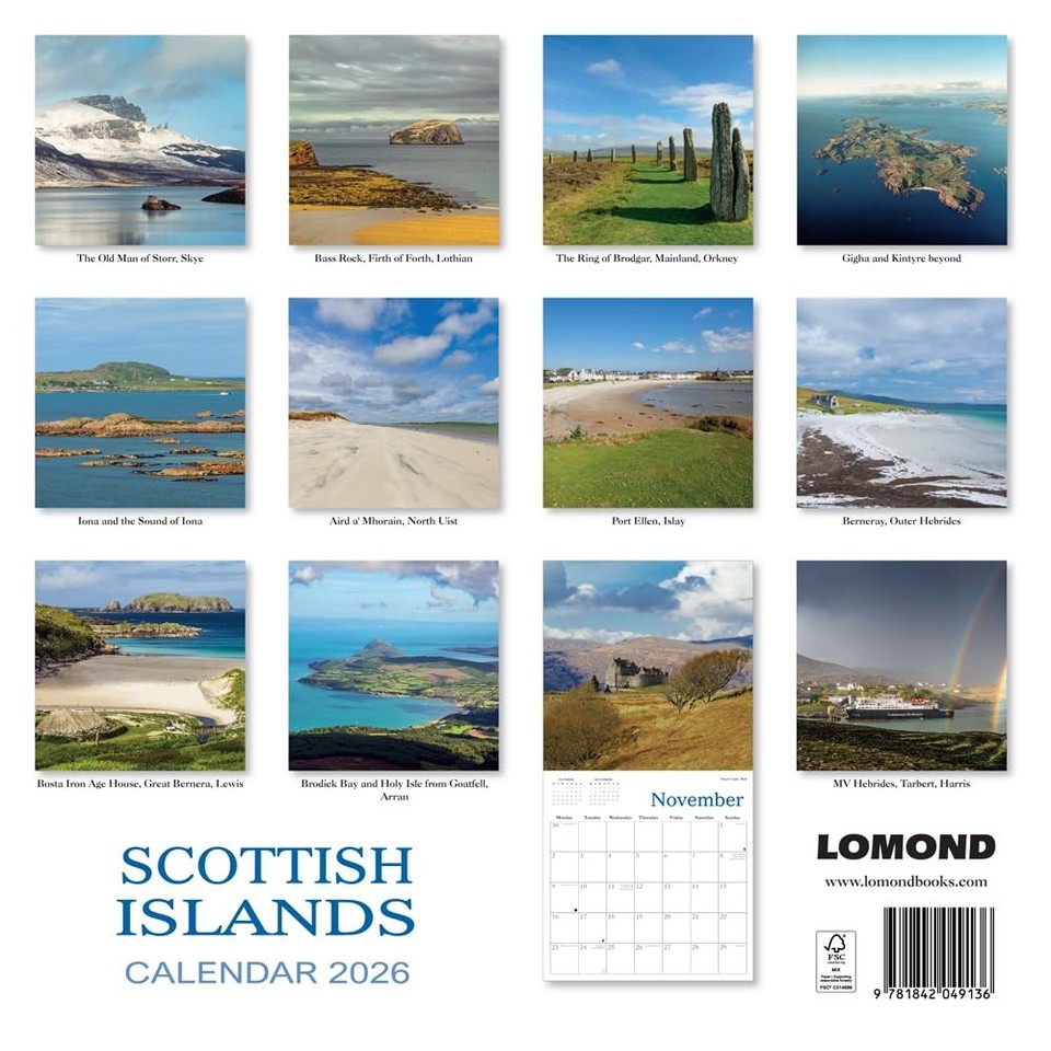 2026 Scotland Calendar: Scottish Islands - Square Wall Calendar - Month ...