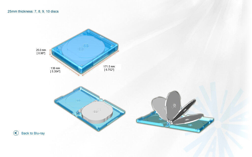 1 x Hold 10 Disc Blu-ray 25mm CD/DVD Spine For 10 Way New Replacement ...