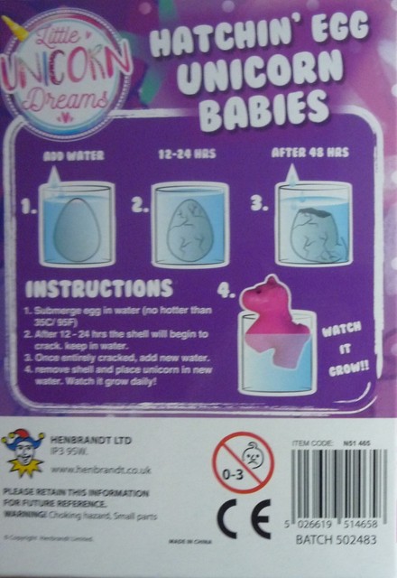 2 X Magic Hatching Unicorn Eggs Just Add Water Growing Animal Hatch Unicorns for sale online | eBay