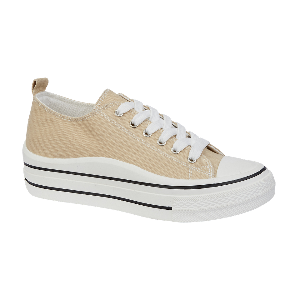Ladies Canvas Trainers Platform Sneakers Plimsolls Lace Up Pumps Women ...