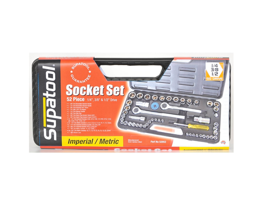 Supatool 52 Piece 1/4", 3/8" and 1/2" Drive Socket Set | eBay Australia