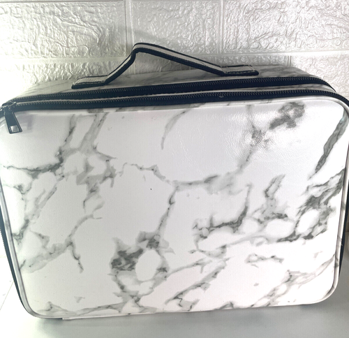 Marble Makeup Case Travel Makeup Train Case Organizer Cosmetic Bag ...