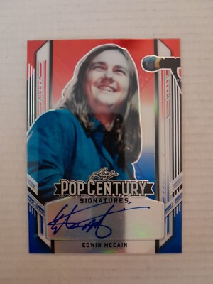 Edwin McCain /5 Prismatic Red White + Blue Autograph Card 2021 Leaf Pop ...