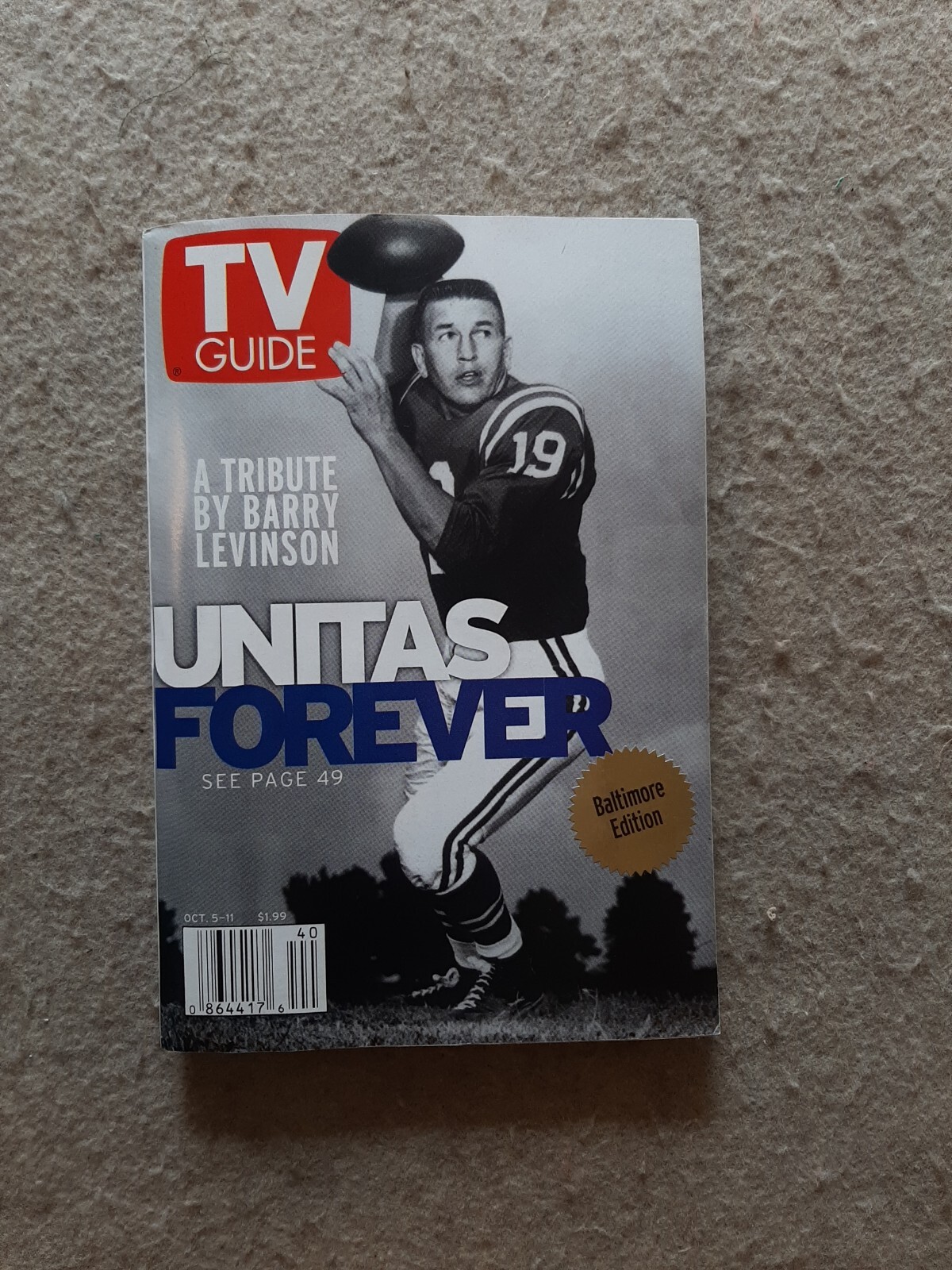 2002 TV Guide Book Baltimore Colts Football Edition Tribute story ...