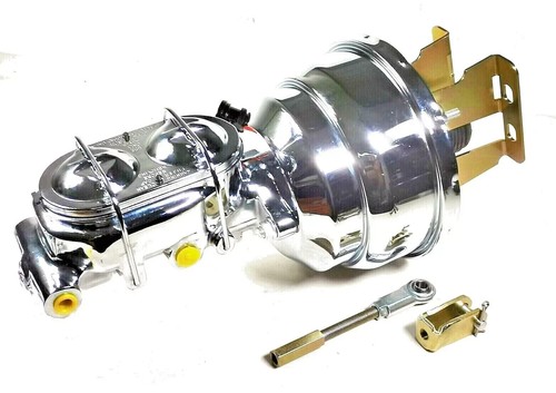 1955 1956 1957 Chevy Car Chrome Brake Booster + Master Cylinder Bel Air ...