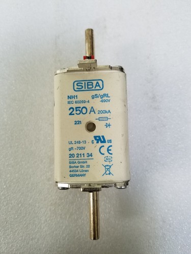 SIBA NH1 gS/gRL IEC 60269-4 690V 250A Fuse | eBay