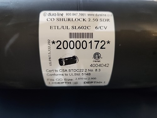 PVC Connector Dura-Line SHURLOCK 2.50 SDR Coupler - HDPE | eBay