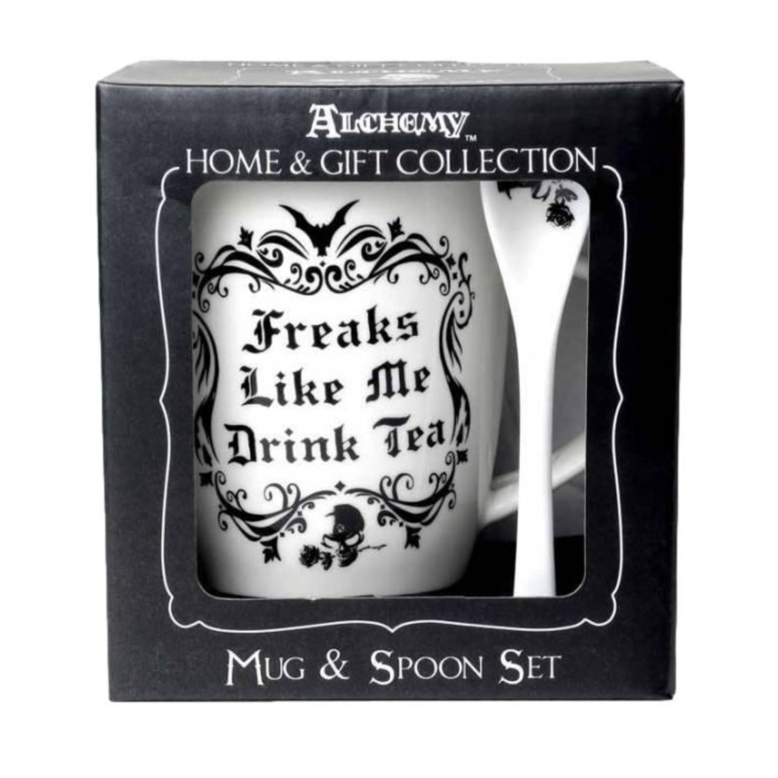 Freaks Like Me Mug Spoon Set Alchemy England Fine Bone China Gothic ...