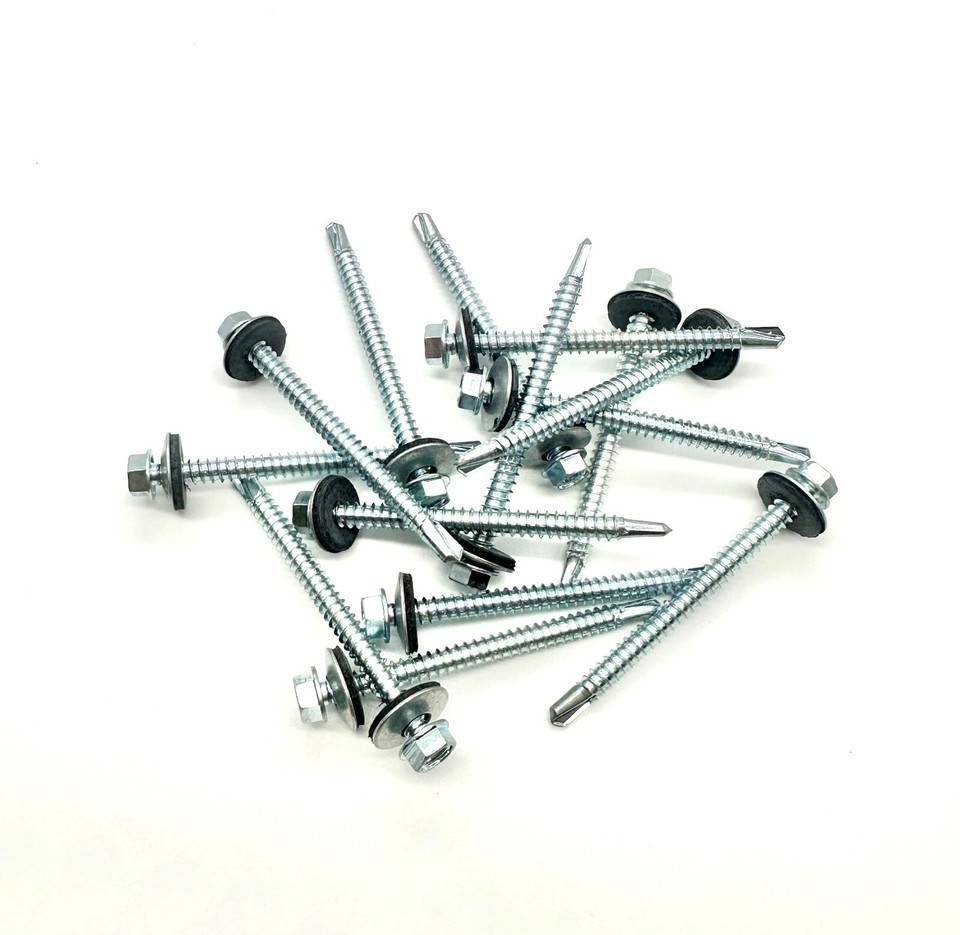 SELF DRILLING TEK SCREWS WITH EPDM SEALING WASHER ROOFING CLADDING ...