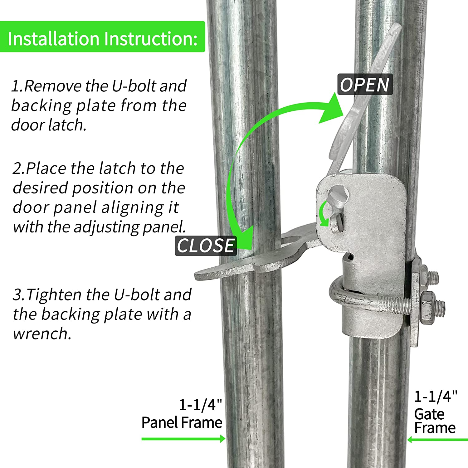 1-3/8" Kennel Gate Latch Butterfly Latches, Chain Link Fence Gate Latch ...