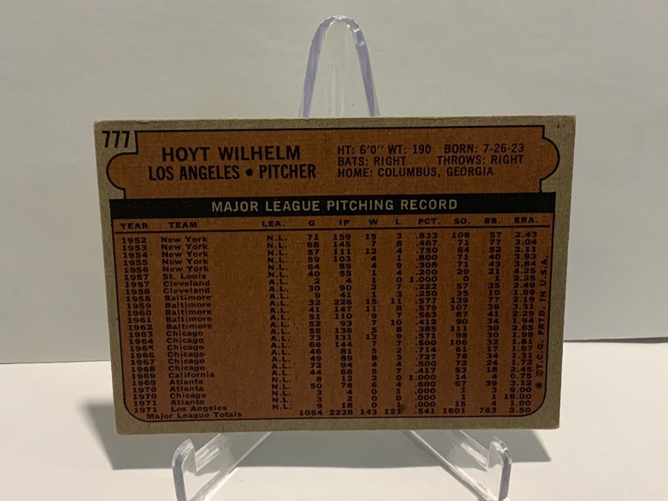 1972 Topps - High # #777 Hoyt Wilhelm EX | eBay