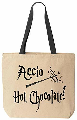 Accio Hot Chocolate Funny Tote Reusable Magical Natural Canvas Bag For ...