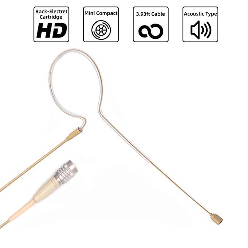 Beige headset earhook mic head worn microphone for Audio Technica ...