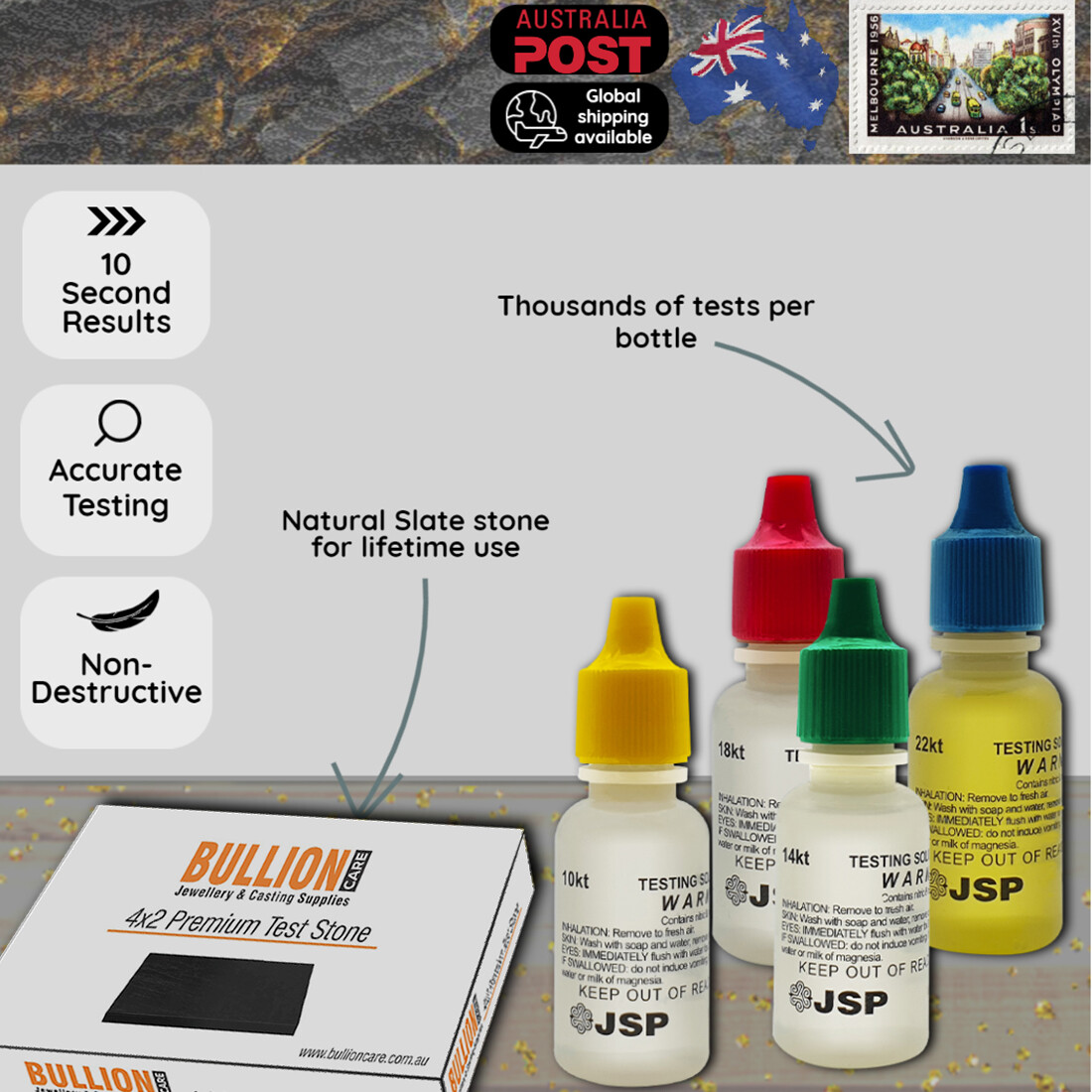 Customize Listing: Gold Silver Platinum Acid Scratch Test Kit + Slate ...