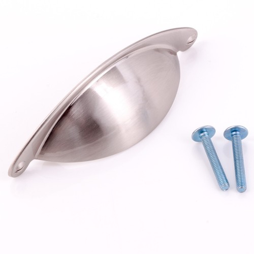 100mm/4" SHELL CUP HANDLE Satin Chrome Furniture Unit Cabinet Door ...
