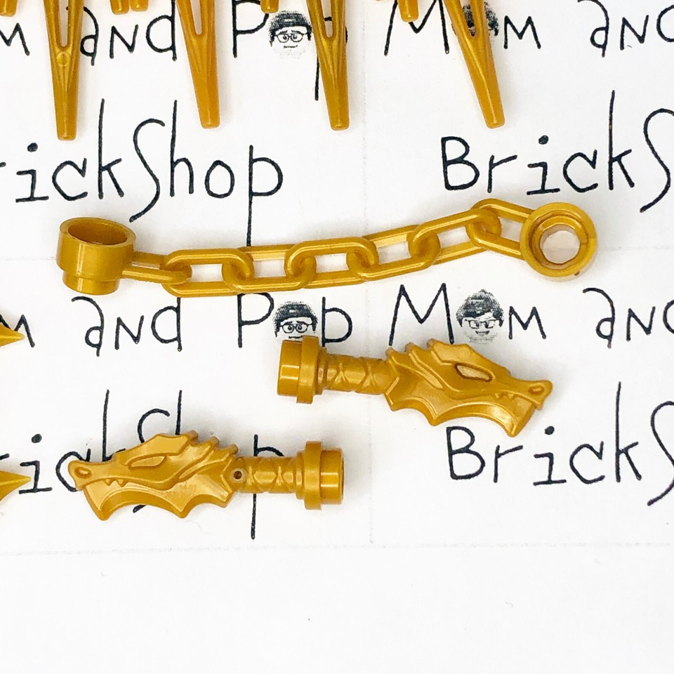 LEGO Ninjago Weapon Set Katana Sword Shuriken Sai Staff Nunchuck Gold ...