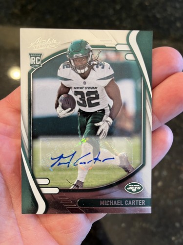 2021 Absolute Michael Carter Autograph Rookie Auto RC #129 Jets | eBay