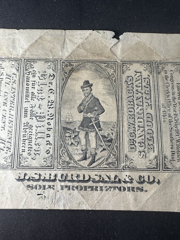 1858 RS247 Parchment Paper Light Encryption Proprietary Medicine ...