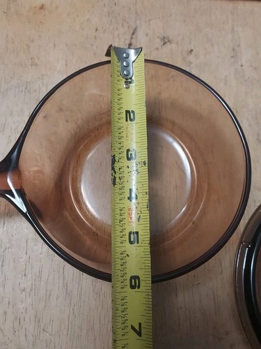Vtg Corning Ware PYREX Vision Amber Saucepan .5 L w/ PYREX Lid P81C USA ...