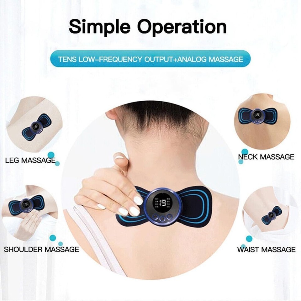 FiTspi EMS Mini Neck Massager Electric Cervical Massage Pad EMS Muscle ...