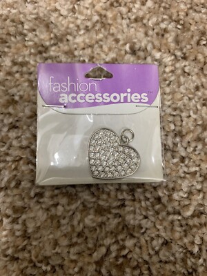 Silver Heart Crystal Charm | eBay