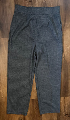 Studio Works women’s black and gray herringbone pull up dress pants ...