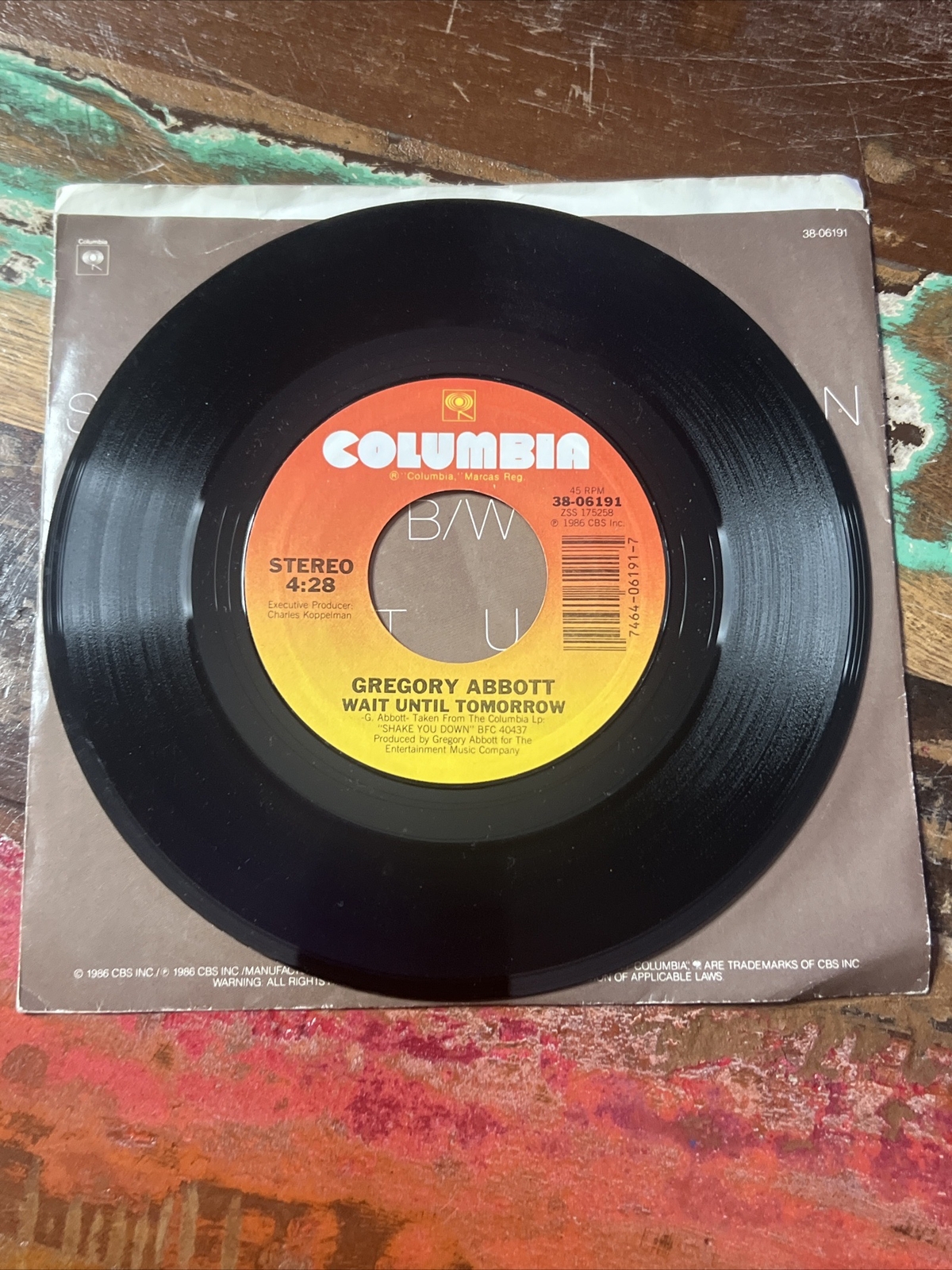 GREGORY ABBOTT - Shake You Down - Columbia Records - 45 Record & Sleeve ...