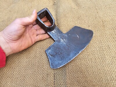 DECORATED ANTIQUE ADZE HOE PICK MATTOCK DIGGER WROUGHT IRON HAND FORGED ...
